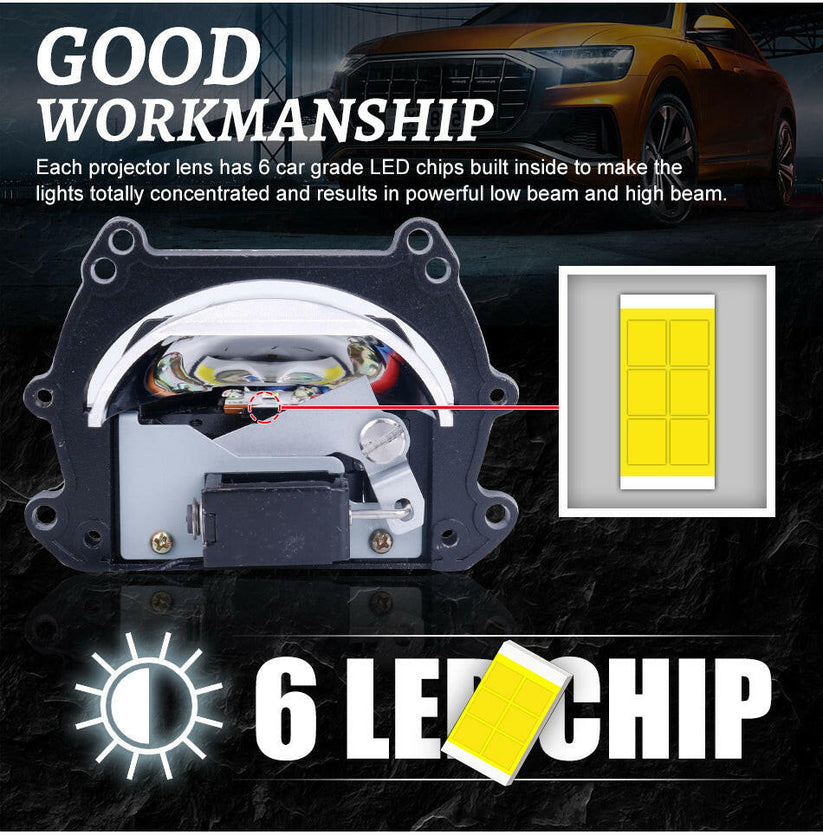 H4 Car Bi Led Projector Lens – Phoenix Auto Lighting